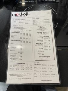 Mokkoji Menu (update October 2025)